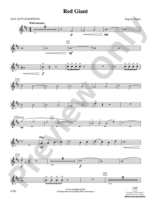 Red Giant: E-flat Alto Saxophone: E-flat Alto Saxophone Part - Digital ...