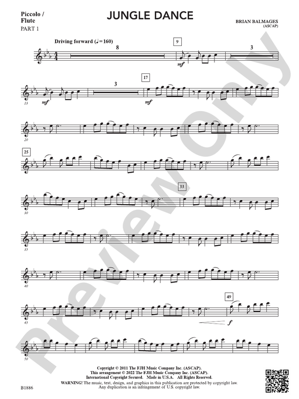 Jungle Dance: Part 1 - Piccolo / Flute: Part 1 - Piccolo / Flute Part ...
