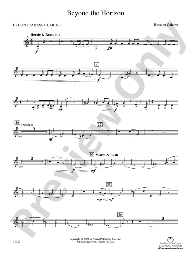 Beyond the Horizon: (wp) B-flat Contrabass Clarinet: (wp) B-flat Contrabass Clarinet World Part ...