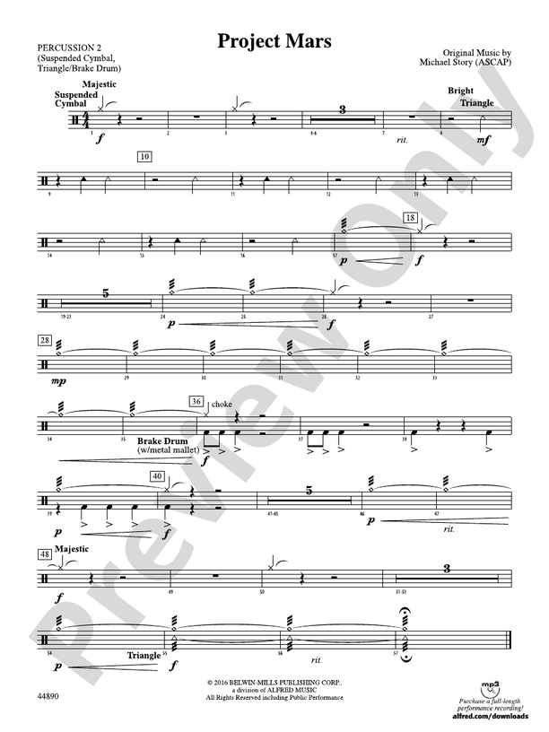 Project Mars: 2nd Percussion: 2nd Percussion Part - Digital Sheet Music Download