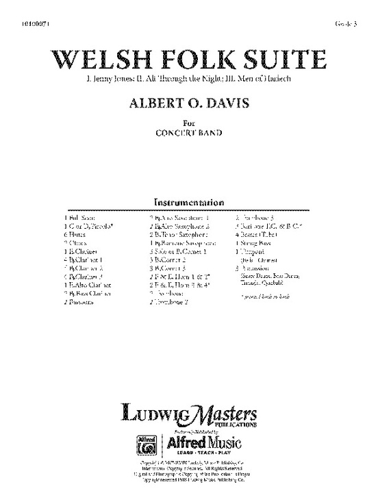 Welsh Folk Suite: Concert Band, Ensemble Works: Albert O. Davis | Sheet ...