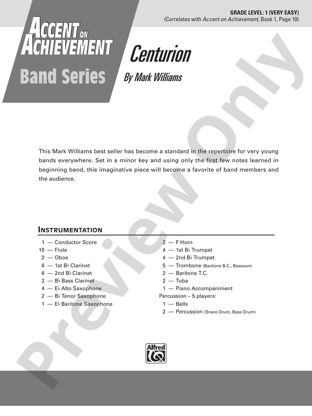 Centurion: Concert Band Conductor Score & Parts: Mark Williams ...