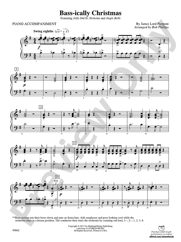 Bass-ically Christmas: Piano Accompaniment: Piano Accompaniment Part ...