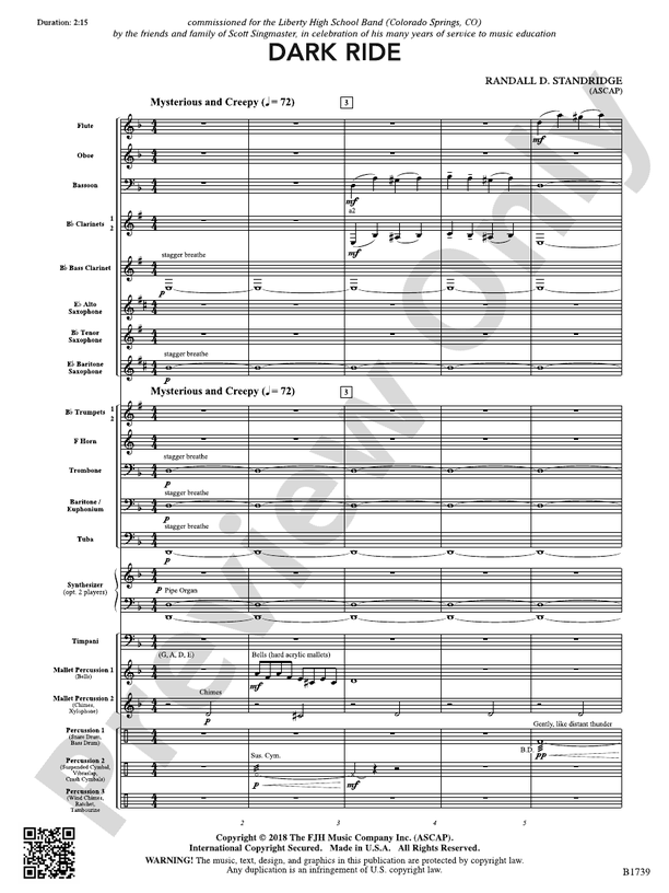 Dark Ride: Score: Concert Band Score: Randall D Standridge - Digital ...