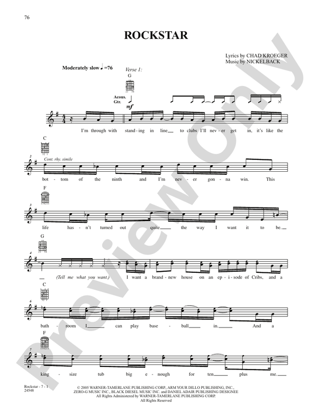 Rockstar: Guitar: Nickelback - Digital Sheet Music Download