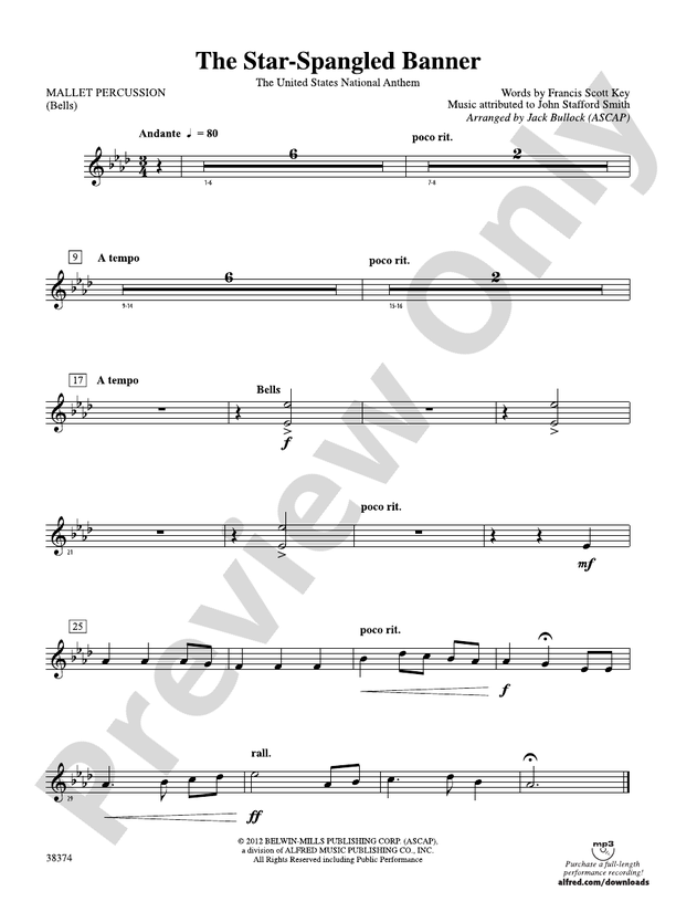 The Star-Spangled Banner: Mallets: Mallets Part - Digital Sheet Music ...
