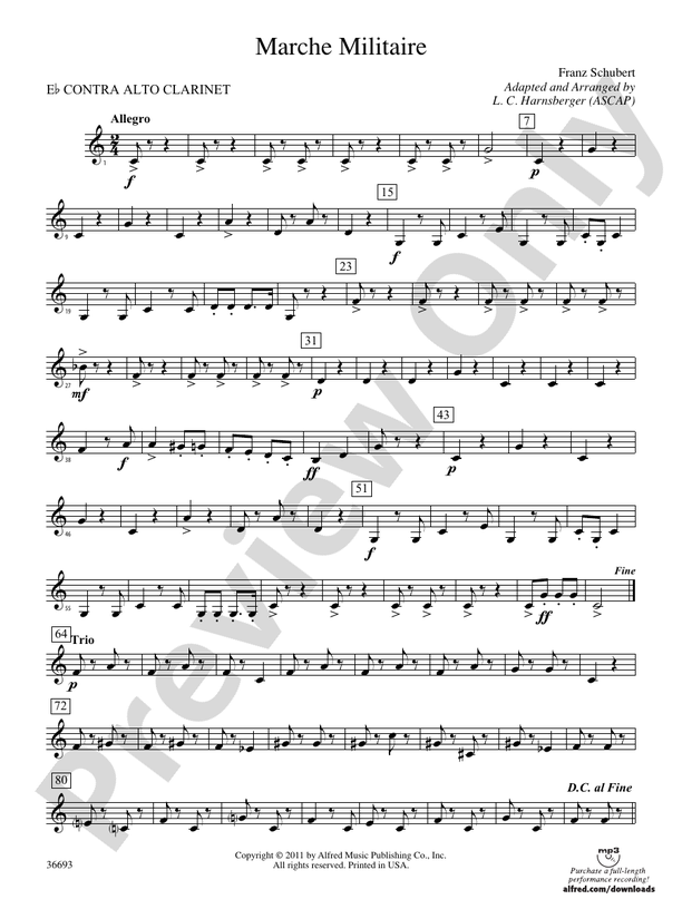 Marche Militaire: (wp) E-flat Contrabass Clarinet: (wp) E-flat ...