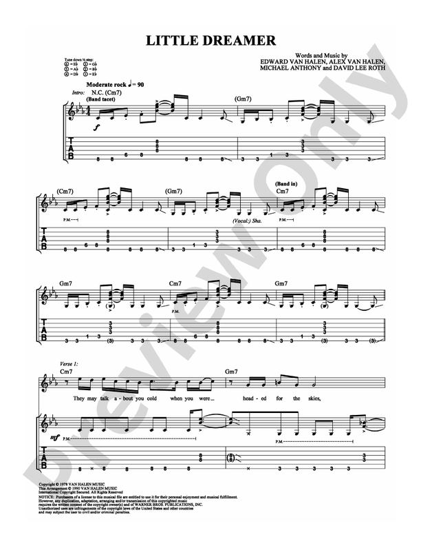 Little Dreamer: Guitar TAB: Van Halen - Digital Sheet Music Download