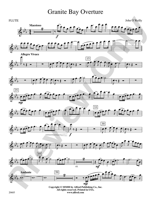 Granite Bay Overture: Flute: Flute Part - Digital Sheet Music Download