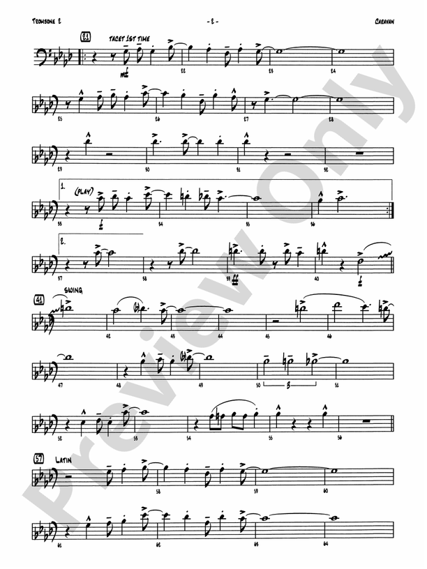 Caravan: 2nd Trombone: 2nd Trombone Part - Digital Sheet Music Download