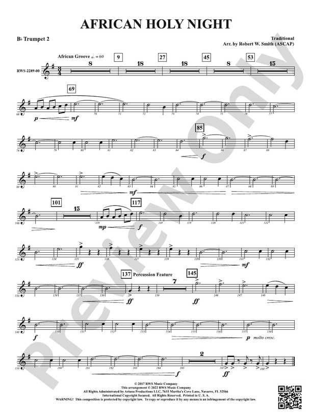 African Holy Night: 2nd B-flat Trumpet: 2nd B-flat Trumpet Part - Digital Sheet Music Download