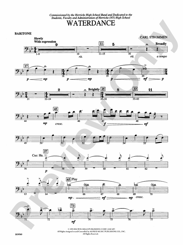 Waterdance: Baritone B.C.: Baritone B.C. Part - Digital Sheet Music Download