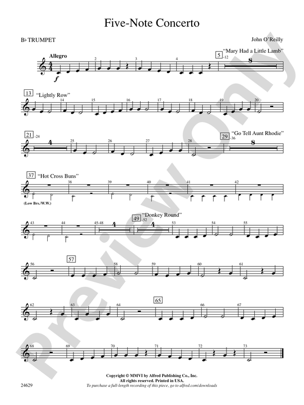 Five-Note Concerto: 1st B-flat Trumpet: 1st B-flat Trumpet Part - Digital Sheet Music Download