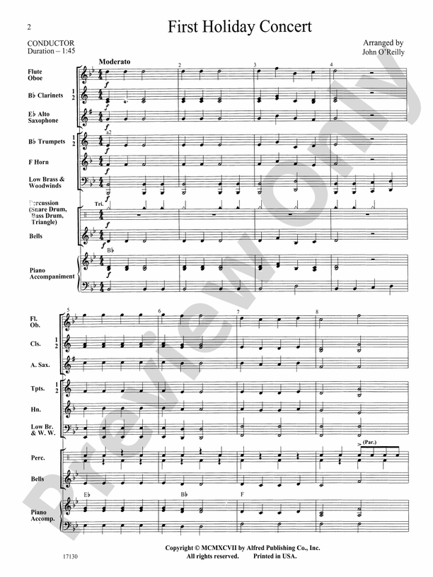 First Holiday Concert: Concert Band Conductor Score & Parts - Digital ...