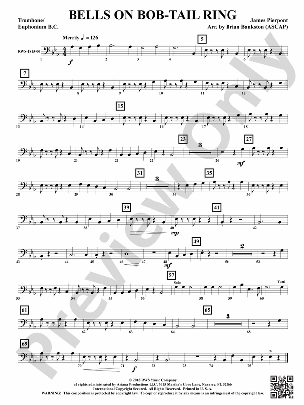 Bells on Bob-Tail Ring: Trombone/Euphonium: Trombone/Euphonium Part ...