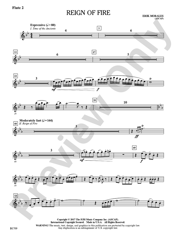 Reign of Fire: Flute 2: Flute 2 Part: Erik Morales - Digital Sheet ...