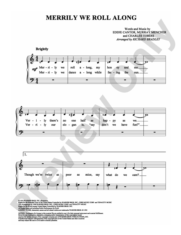 Merrily We Roll Along: Easy Piano: Eddie Cantor - Digital Sheet Music ...