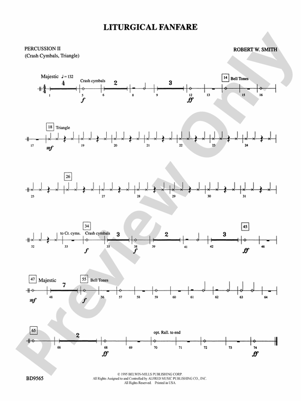 Liturgical Fanfare: 2nd Percussion: 2nd Percussion Part - Digital Sheet Music Download