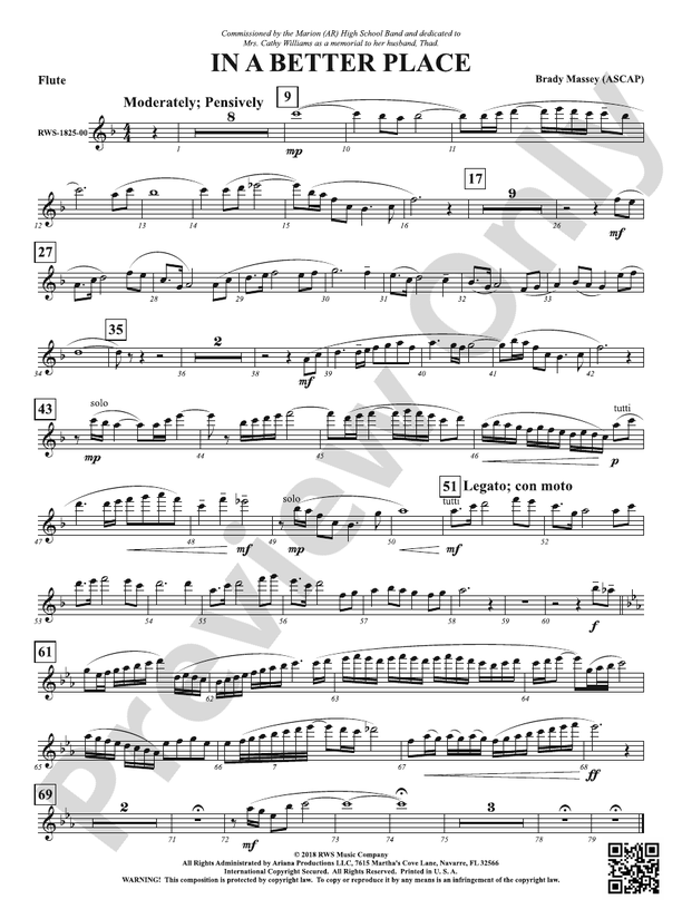 In A Better Place: 1st Flute: 1st Flute Part: Brady Massey - Digital ...