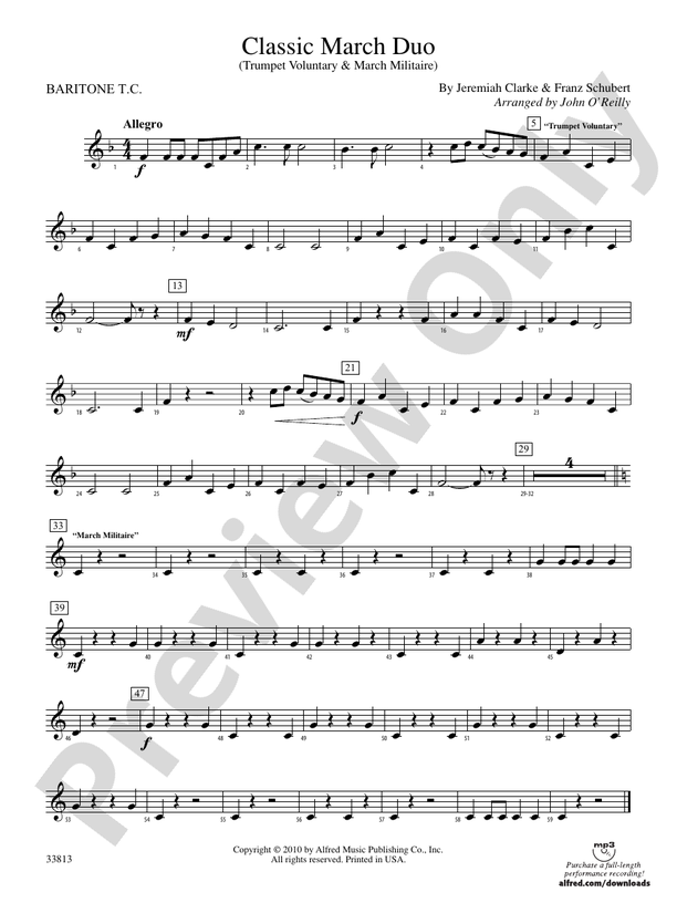 Classic March Duo: Baritone T.C.: Baritone T.C. Part - Digital Sheet ...