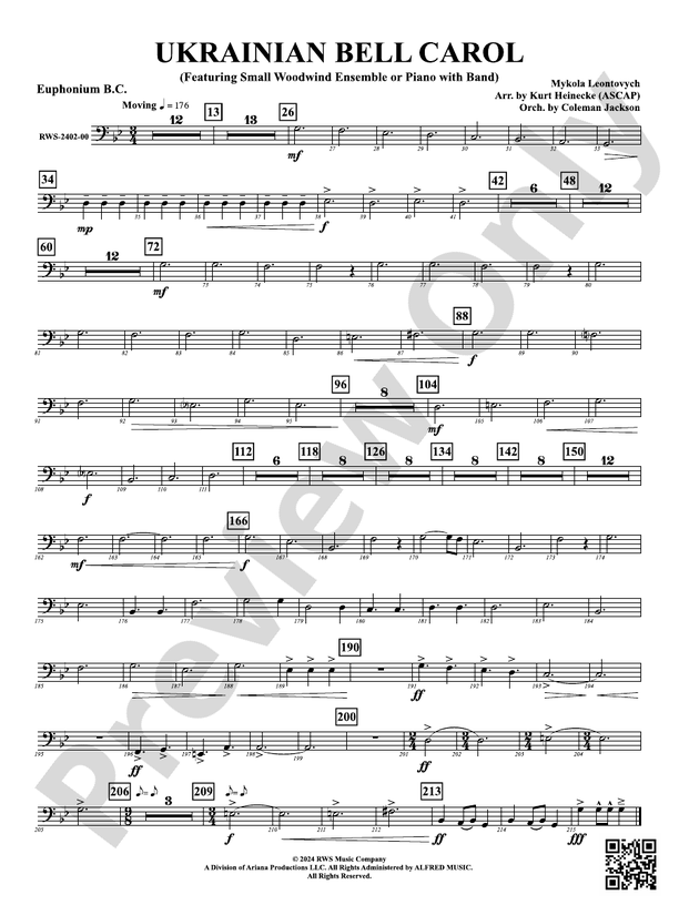 Ukrainian Bell Carol (Featuring a Small Woodwind Ensemble or Piano with ...