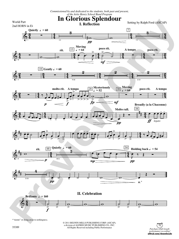 In Glorious Splendour: (wp) 2nd Horn in E-flat: (wp) 2nd Horn in E-flat World Part - Digital ...