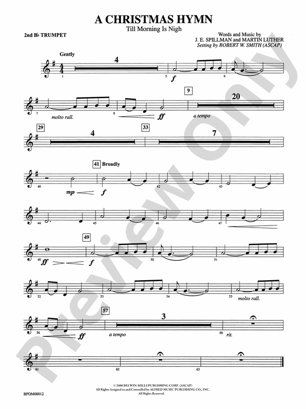 A Christmas Hymn: 2nd B-flat Trumpet: 2nd B-flat Trumpet Part - Digital Sheet Music Download