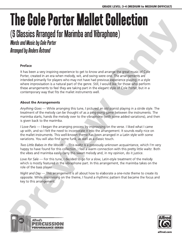 The Cole Porter Mallet Collection: Mallet Instrument Book: Cole Porter ...