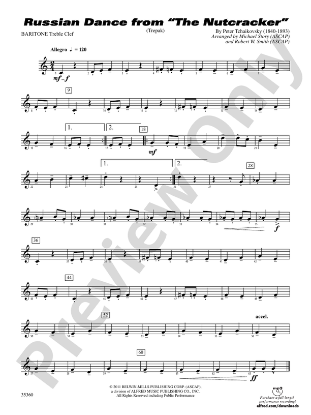 Russian Dance from The Nutcracker: (wp) Baritone T.C.: (wp) Baritone T ...