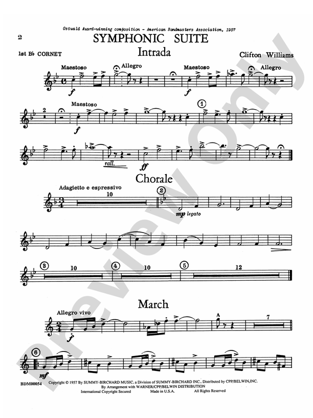 Symphonic Suite: 1st B-flat Cornet: 1st B-flat Cornet Part - Digital Sheet Music Download