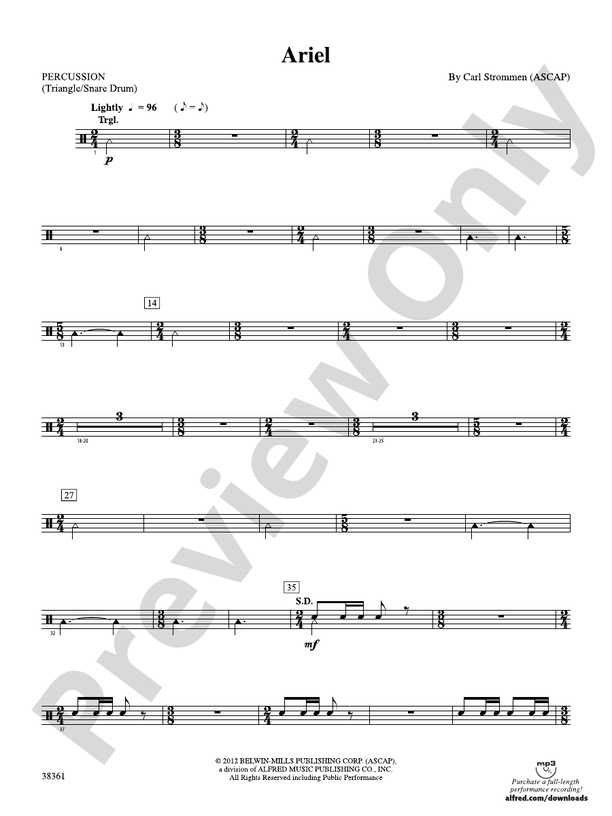 Ariel: 1st Percussion: 1st Percussion Part - Digital Sheet Music Download