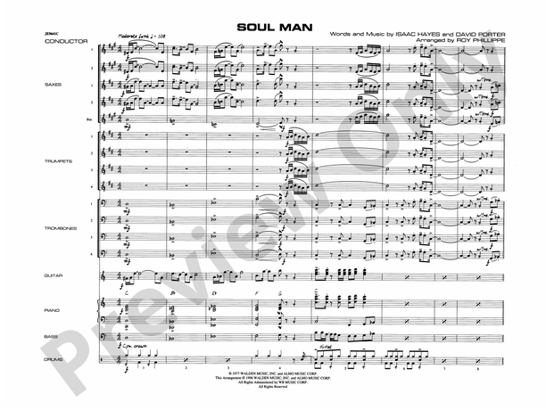 Soul Man: Jazz Ensemble Conductor Score & Parts - Digital Sheet Music ...