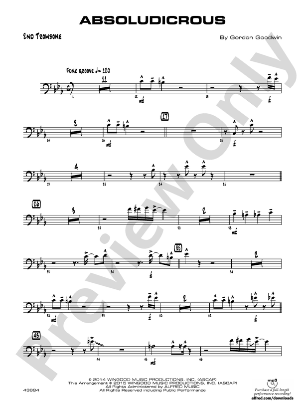 Absoludicrous: 2nd Trombone: 2nd Trombone Part - Digital Sheet Music Download