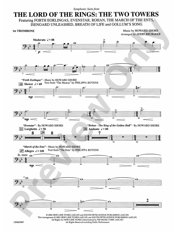 The Lord of the Rings: The Two Towers, Symphonic Suite from: 1st ...