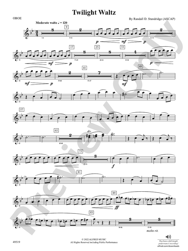 Twilight Waltz: Oboe: Oboe Part - Digital Sheet Music Download
