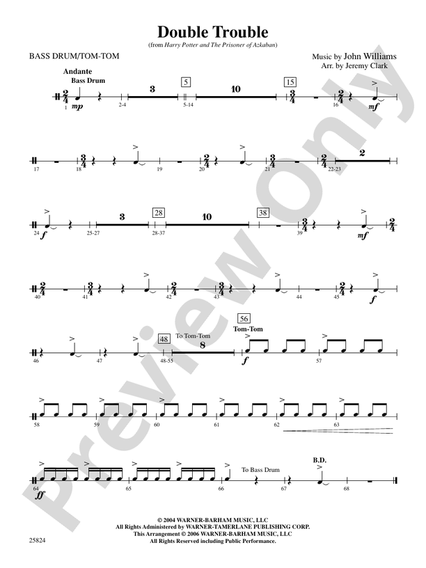 Double Trouble (from Harry Potter and the Prisoner of Azkaban): Bass ...