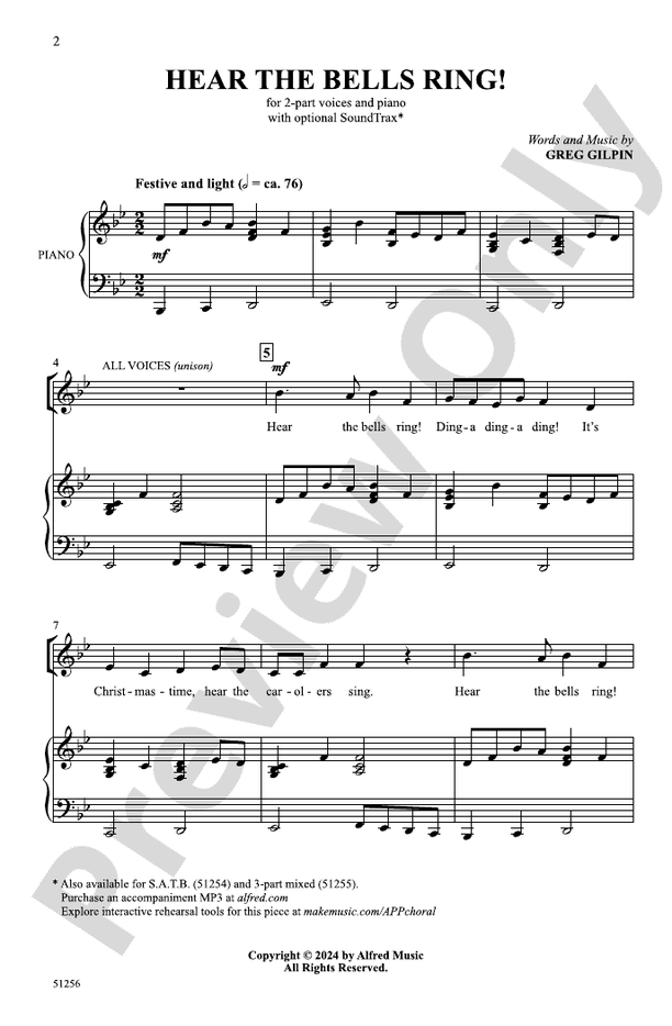 Hear the Bells Ring!: 2-Part Choral Octavo: Greg Gilpin - Digital Sheet ...