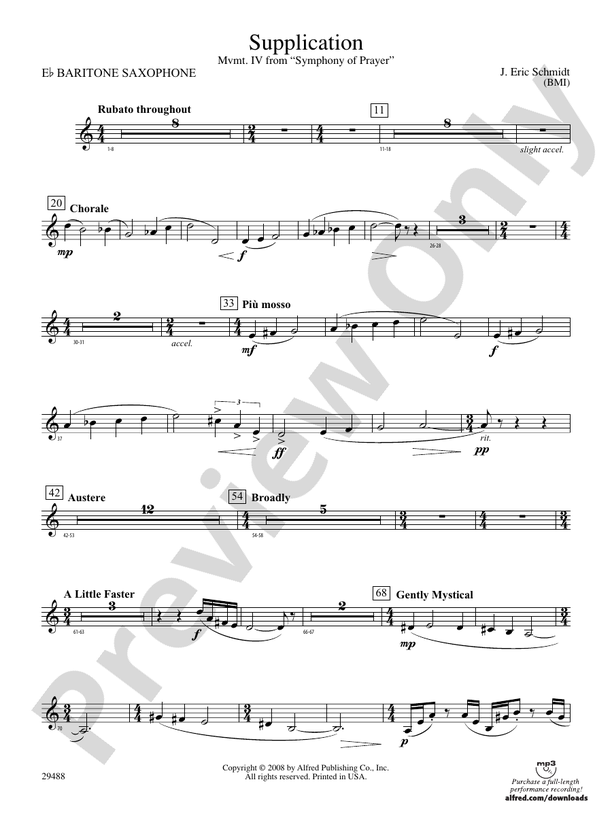 Supplication: E-flat Baritone Saxophone: E-flat Baritone Saxophone Part - Digital Sheet Music ...