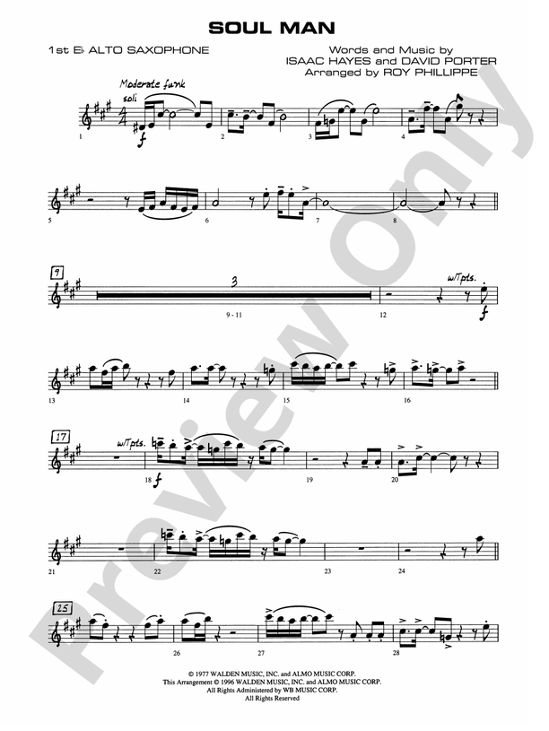 Soul Man: E-flat Alto Saxophone: E-flat Alto Saxophone Part - Digital ...