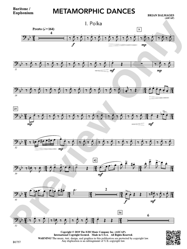 Metamorphic Dances: Baritone / Euphonium: Baritone / Euphonium Part: Brian Balmages - Digital ...