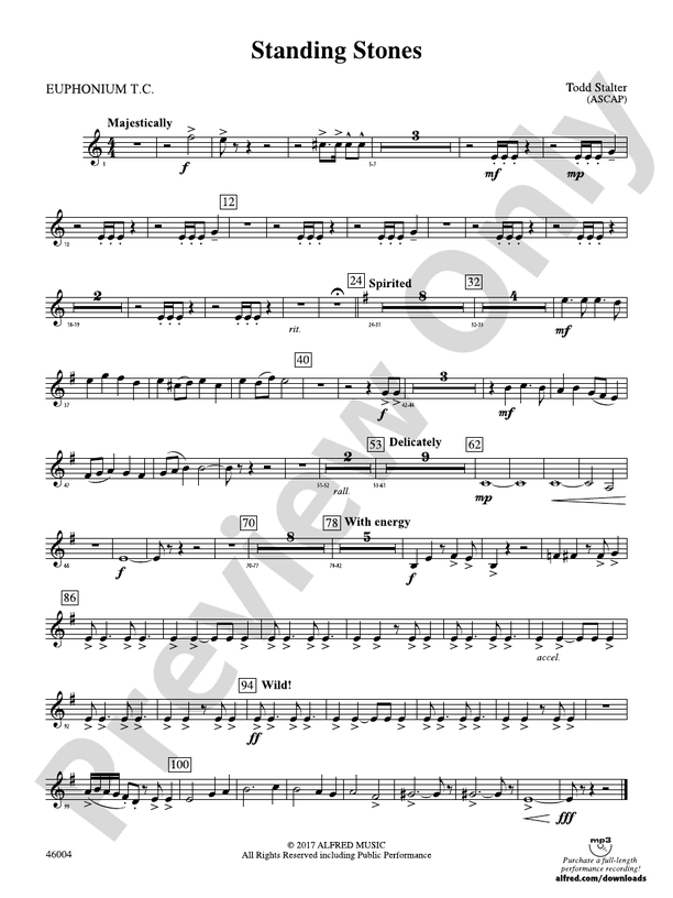 Standing Stones: Baritone T.C.: Baritone T.C. Part - Digital Sheet Music Download