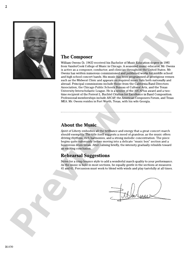 Spirit of Liberty: Score: : William Owens - Digital Sheet Music Download