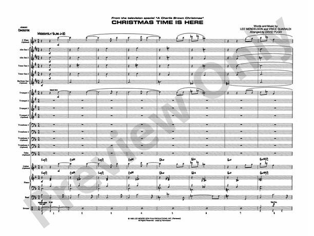 Christmas Time Is Here: Score: Jazz Ensemble Score - Digital Sheet ...