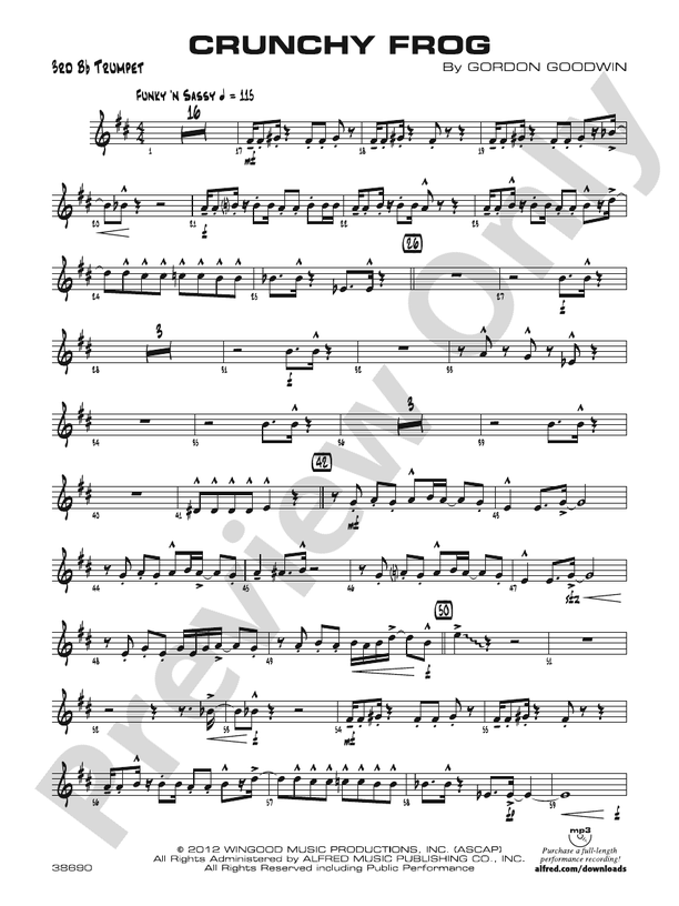 Crunchy Frog: 3rd B-flat Trumpet: 3rd B-flat Trumpet Part - Digital ...
