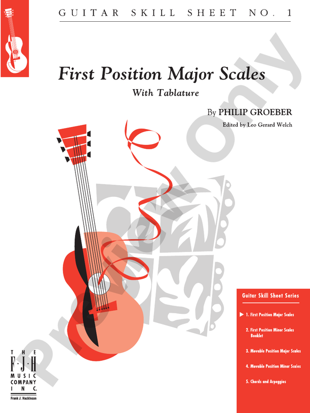 No. 1, First Position Major Scales: Guitar: Philip Groeber - Digital ...