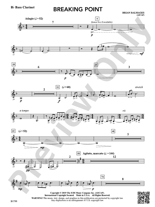 Breaking Point: B-flat Bass Clarinet: B-flat Bass Clarinet Part: Brian ...