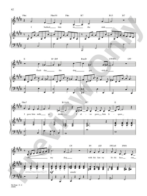 My Dogs (from "Elegies: A Song Cycle"): Piano/Vocal/Chords: William Finn - Digital Sheet Music ...