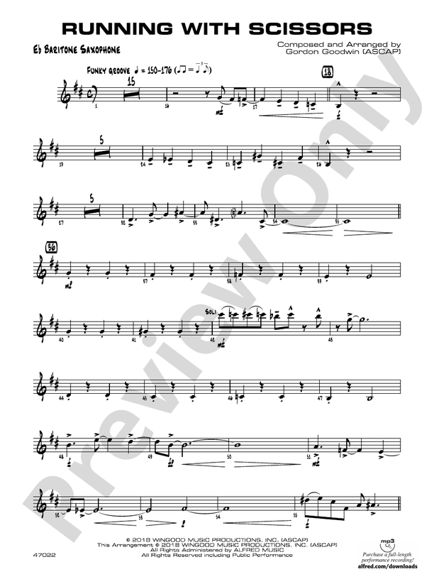 Running with Scissors: E-flat Baritone Saxophone: E-flat Baritone Saxophone Part - Digital Sheet ...