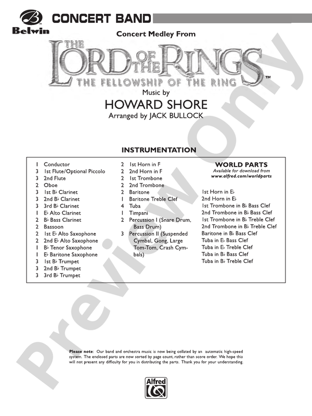 The Lord of the Rings: The Fellowship of the Ring, Concert Medley from ...