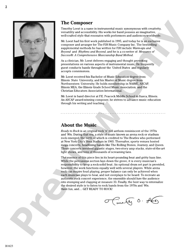 Ready to Rock: Score: Concert Band Score: Timothy Loest - Digital Sheet ...